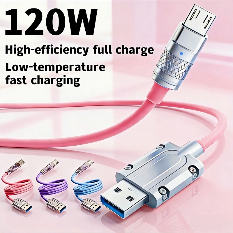 120W Original Super Charge Micro USB Wired Zinc Cord Ultra Quick ...