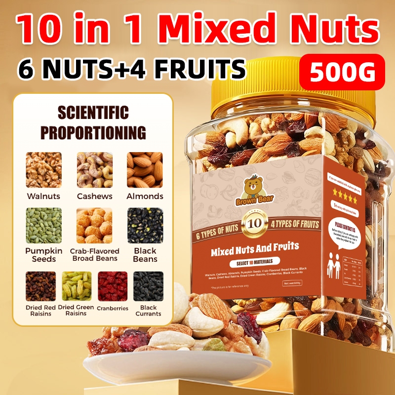 10 in1 Mixed nuts 500g Trail mix fruit and nut mixed nuts and fruits ...