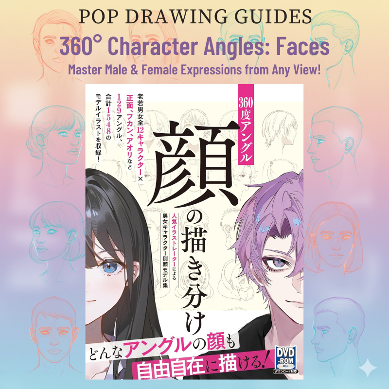 360 Degree Face Drawing Reference Book Male Female Character Model ...