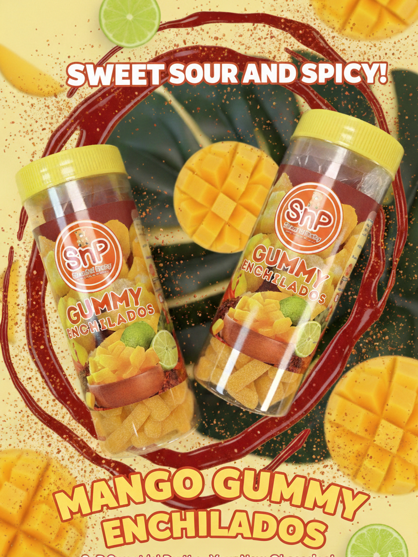 MANGO GUMMY ENCHILADOS - Special Gummy Snack Sour, Salty, Sweet and ...