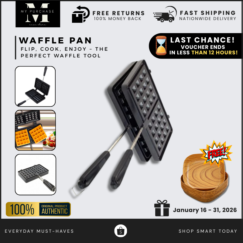 Rectangle Waffle Iron Non-stick Waffle Maker Pan Double Sided waffle ...