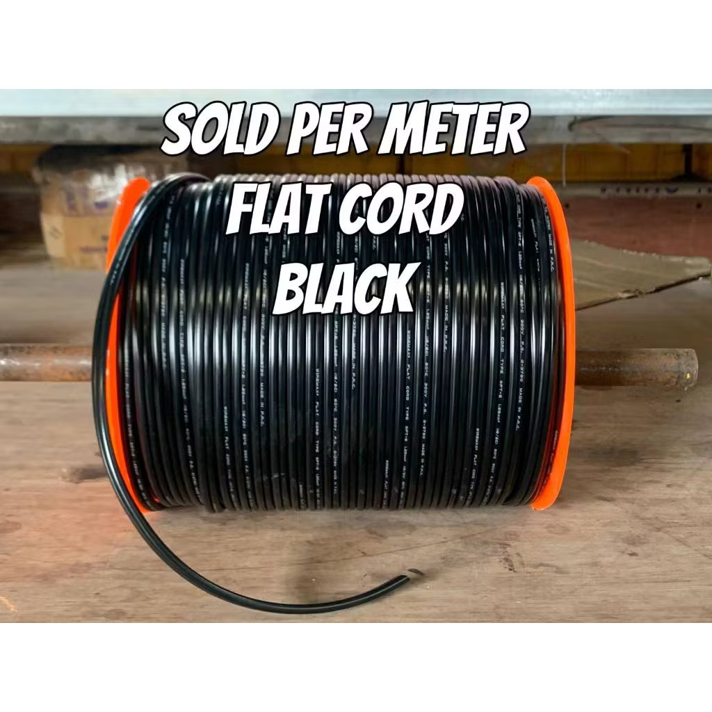 FLAT CORD WIRE sold per Meter WHITE/BLACK #14 , #12 , #16 , #18 ...