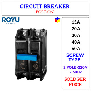 Royu CIRCUIT BREAKER (Bolt-On Type) Screw Type Terminal, 2-Poles, 220V ...