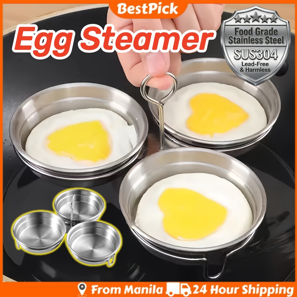 304 Stainless Steel Egg Cooker 3 in 1 Egg Steamer Mold Household ...