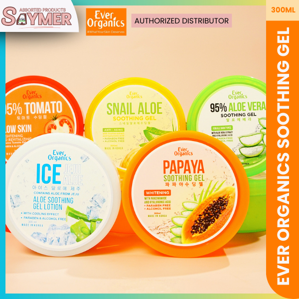 EVER ORGANICS Soothing Gel 300ml - Papaya, Icy Jeju, Aloe Vera, Tomato ...