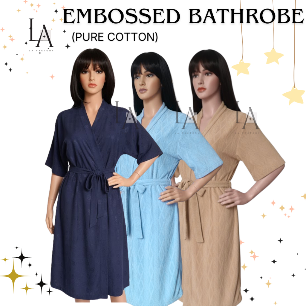 2026 LA Factory Home and Living Embossed Cotton Bath Robes Kids to ...