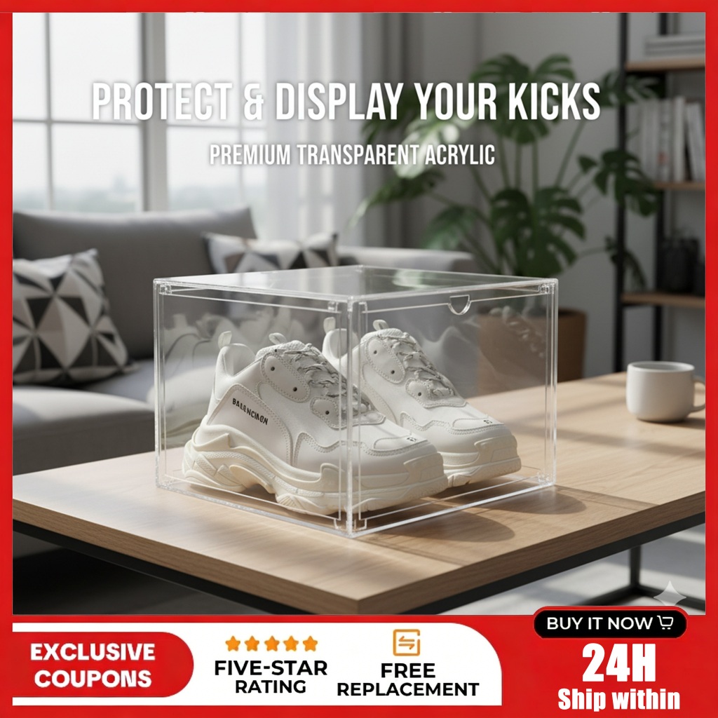 Transparent Acrylic shoe box Sneaker storage Container shoe rack ...