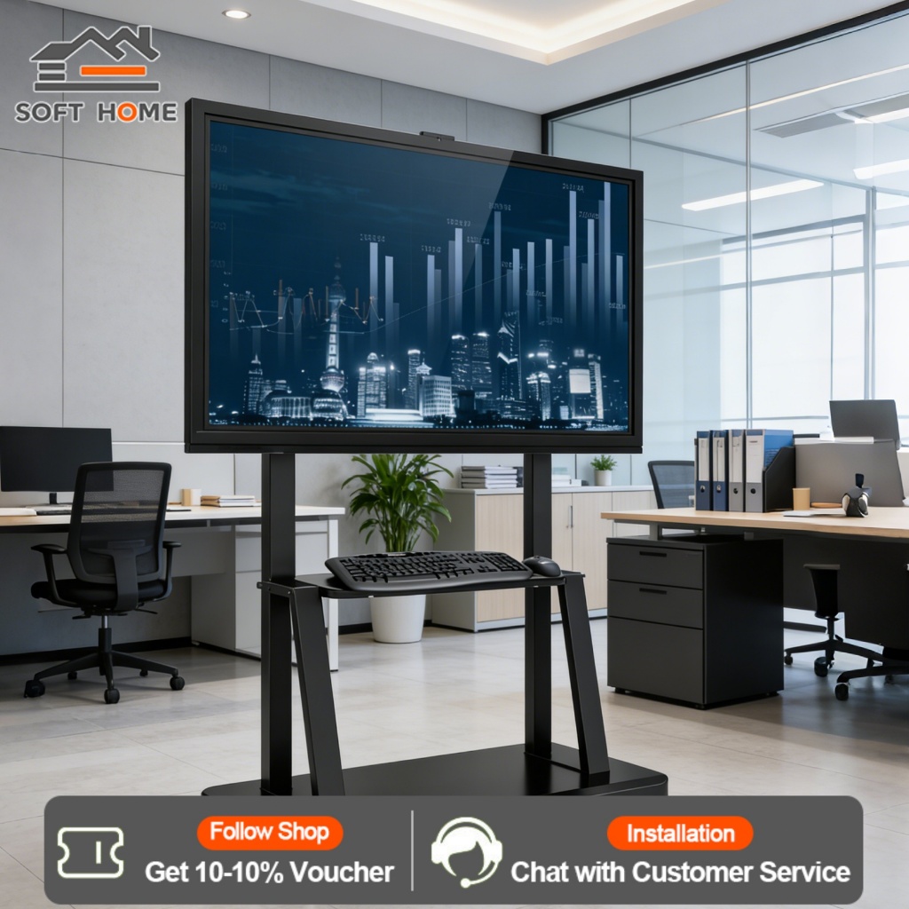 SOFTHOME TV Stand Monitor 32-90 Inch Screen Movable Rack Floor Base 360 ...