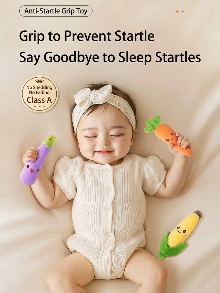 AIODIY Anti Startle Baby Grip Ring Doll Soft Plush Toy Newborn Sleep ...