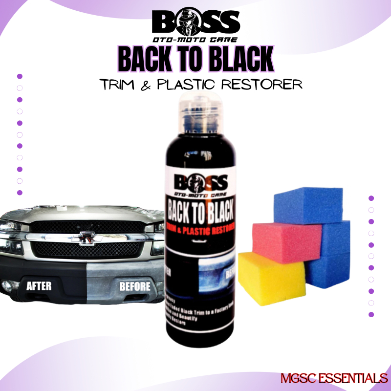Boss Back to Black Plastic Trim Restorer for Deep Black Shine, 100ml ...
