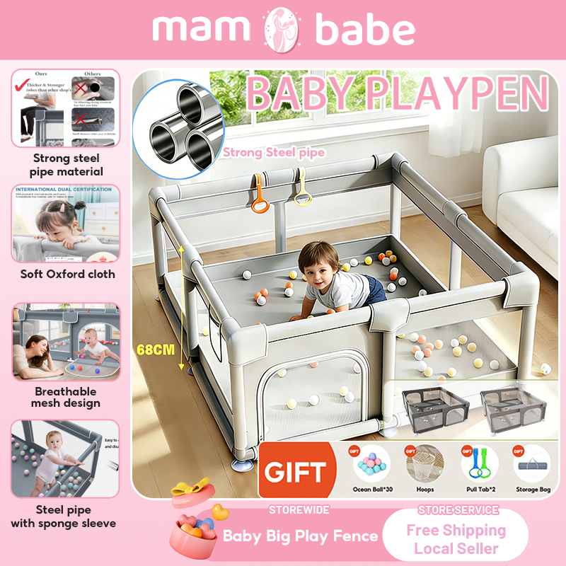 Big Baby Playpen With Balls And Breathable Mesh Fence Infant Large Size ...