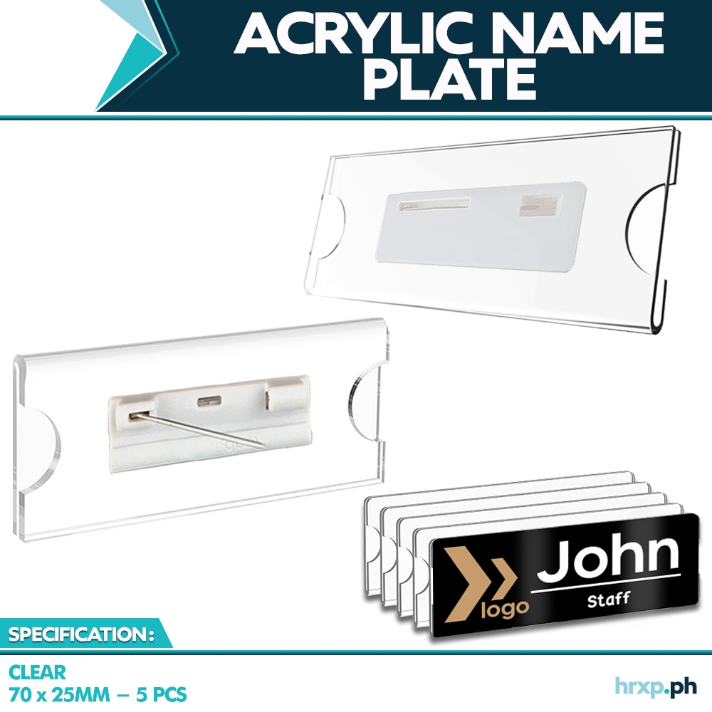 5pcs Photo Insert Acrylic Name Plate Blank Insertable Name Badge ...