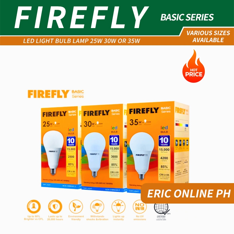 Firefly Basic Series LED Light Bulb Lamp 25w 30w or 35w | Shopee ...