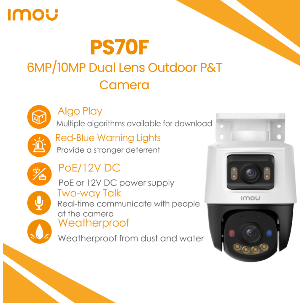 IMOU PS70F 10MP Dual Lens PoE Outdoor Smart Camera Flexible Power ...