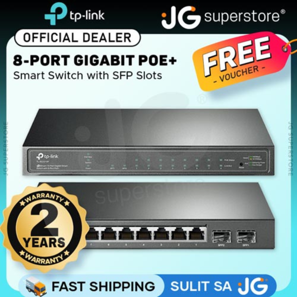 TP-Link TL-SG2210P 10-Port Gigabit Smart Switch with 8-Port PoE+, 2 SFP ...