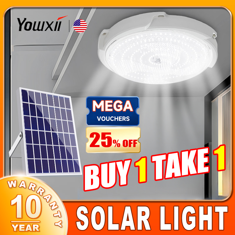 Yowxii Solar Light Indoor Light With Remote Solar Ceiling Light Strong ...