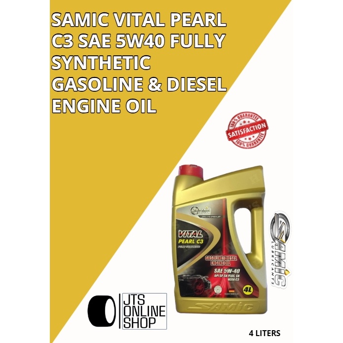 Samic Vital Pearl C3 SAE 5W40 Fully Synthetic Gasoline & DIESEL Engine ...