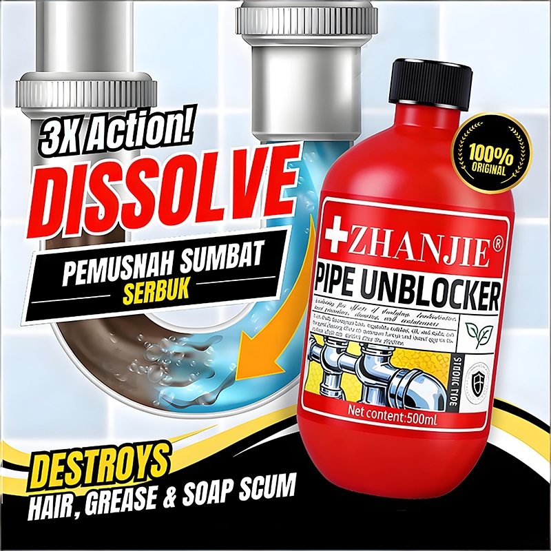 500ML Toilet Pipe Declogger – Powerful Sink & Sewer Dredging Agent for ...