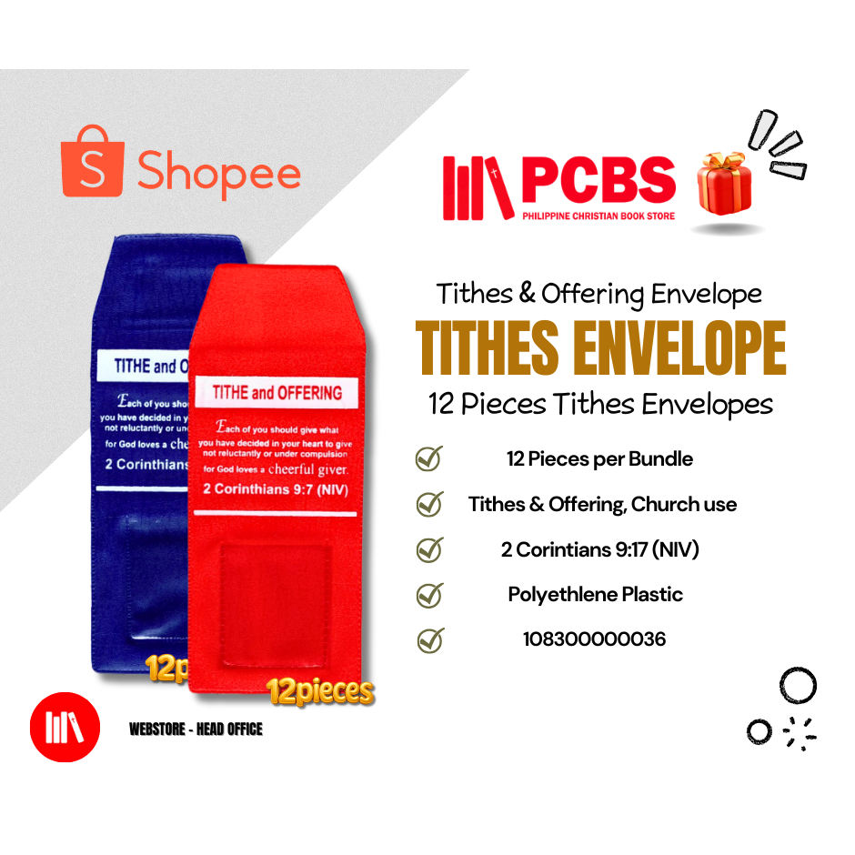 PCBS Tithes Envelope (Tithes & Offering, Church Use) Tithe 12 Pieces ...