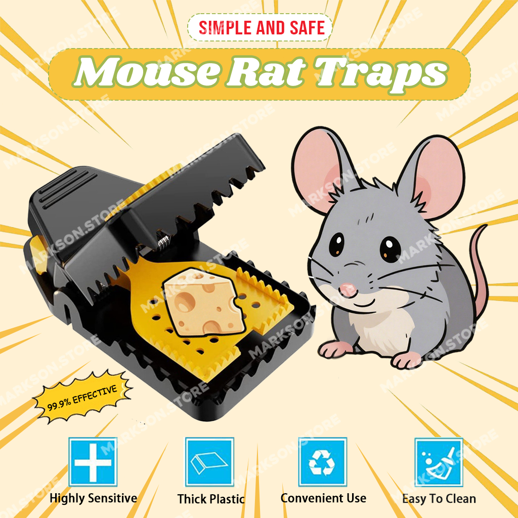 Upgraded Large Mousetrap High Sensitive Snap Reusable Plastic Rat Traps ...