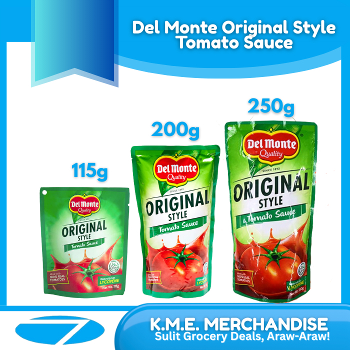 Del Monte Tomato Sauce Original Style Pouch (115g/200g/250g) | Shopee ...