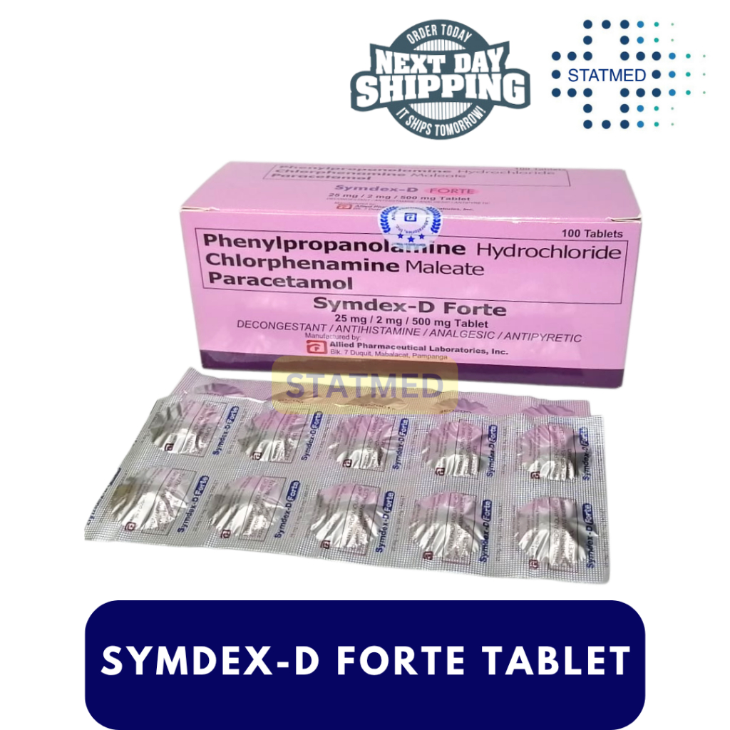 Symdex-D Forte Tablet Paracetamol + PPA + Chlorphenamine Bioflu Neozep ...