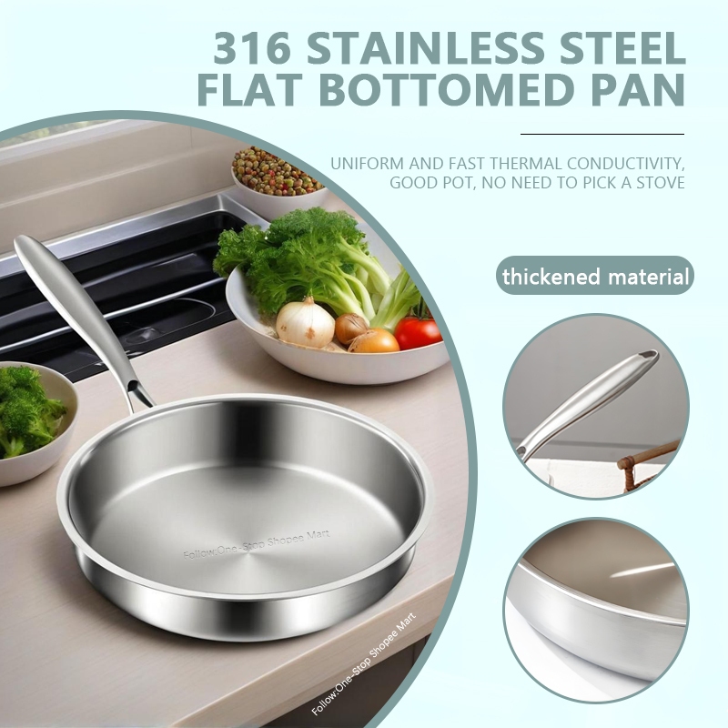 316 Stainless Steel Fry Pan Induction Compatible Non Stick Frying Pan ...