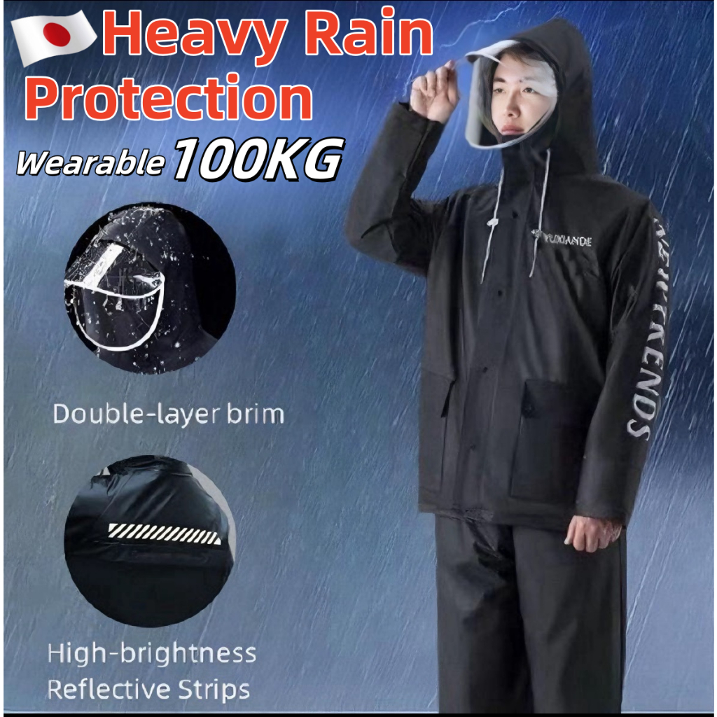 NEW Raincoat For Men Waterproof Motorcycle Rider RainCoat Universal ...