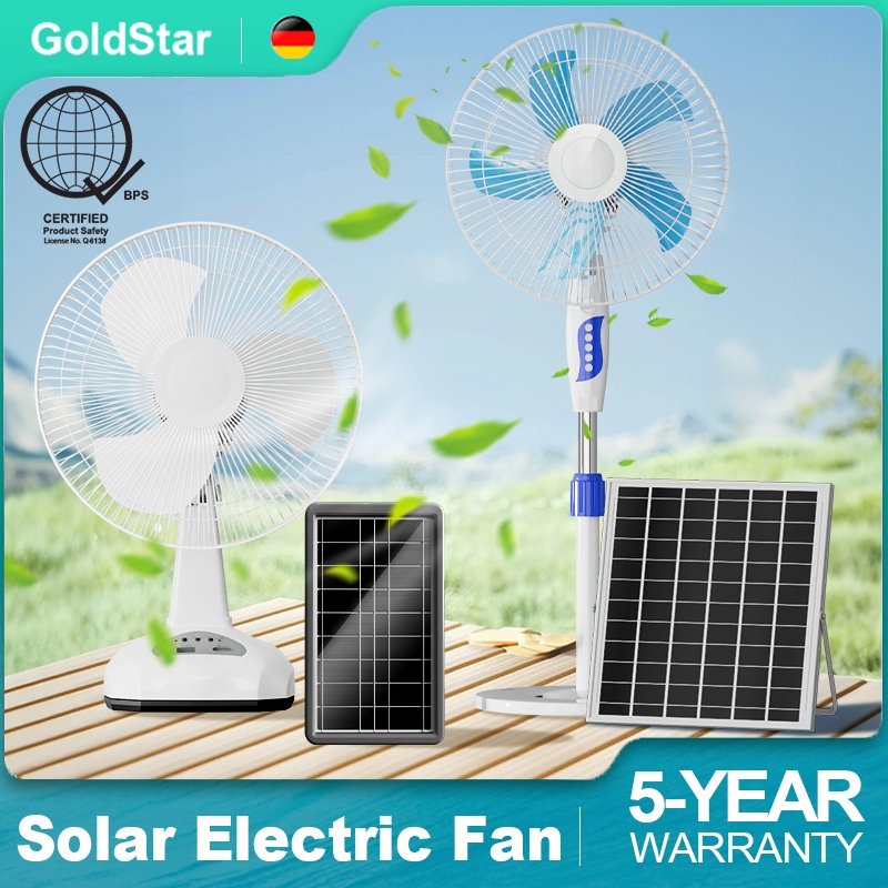 Gold Star 16 Inch Solar Electric Fan With Panel Solar Fan With Light ...
