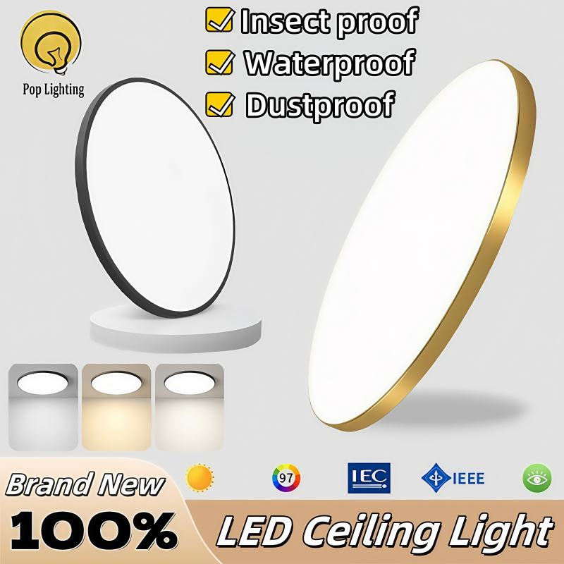 COD Tricolor LED Ceiling light Outdoor waterproofing Panel lights Slim ...