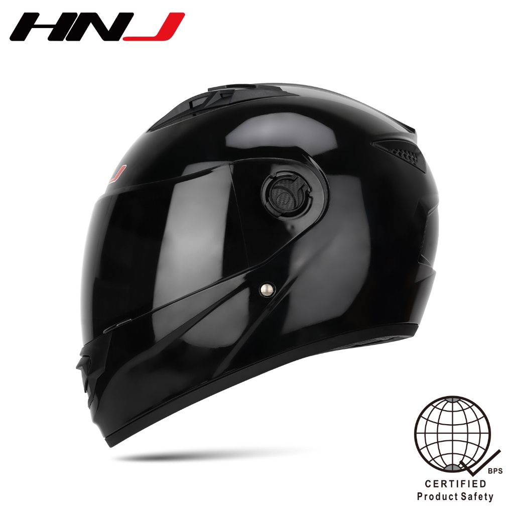 HNJ A4-012-F (855) plain Full face helmet for motorcycle (Single Visor ...