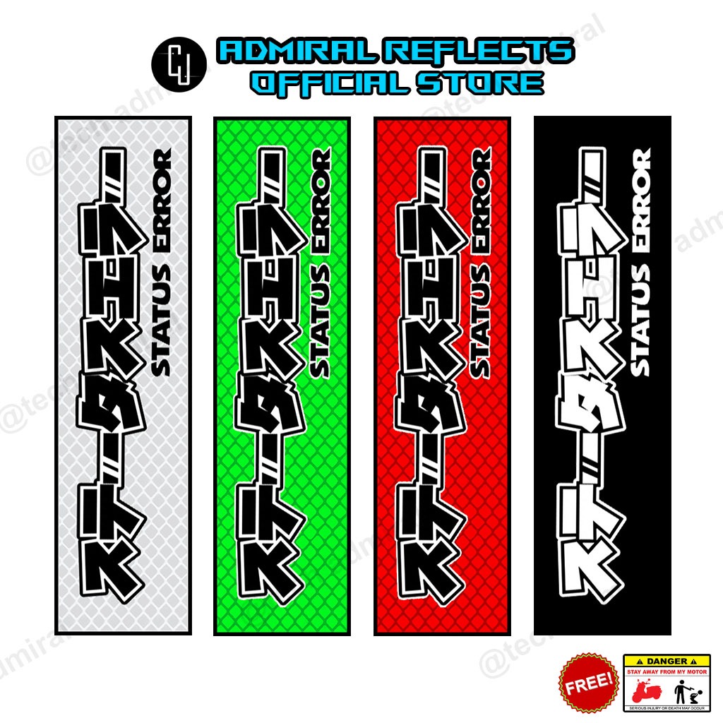 Alloy Top Box Sticker Waterproof Status Error Kanji (REFLECTORIZED ...