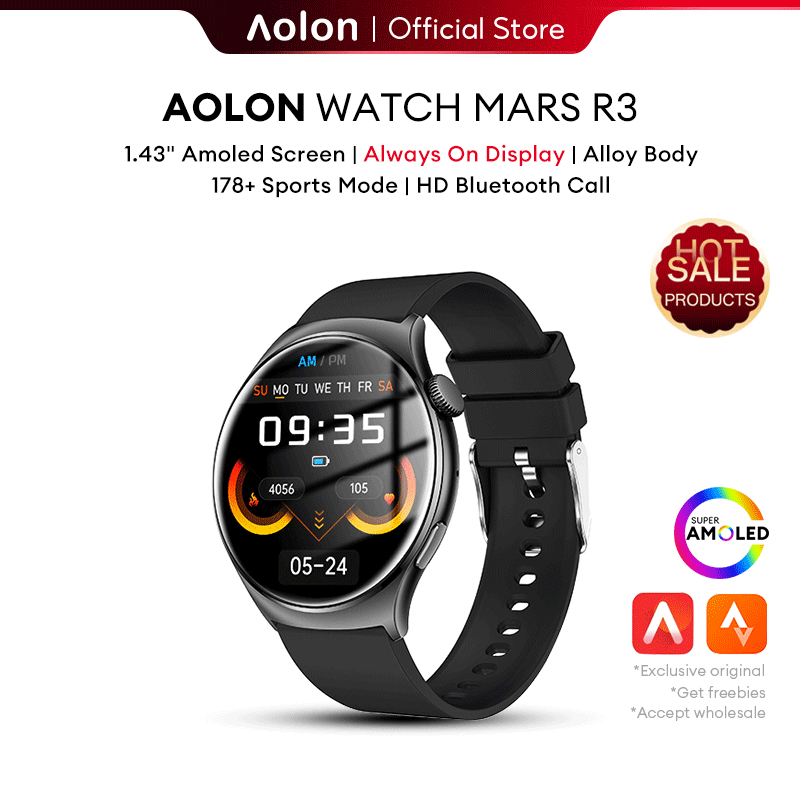 Aolon Mars R3 Smart Watch Original AMOLED Always On Display 200+ Watch ...