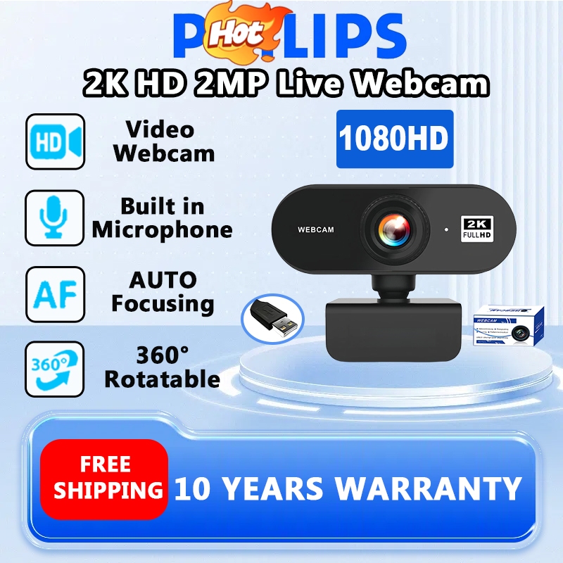 2K HD 2MP Live Webcam Full HD Video Call For PC Laptop With Microphone ...