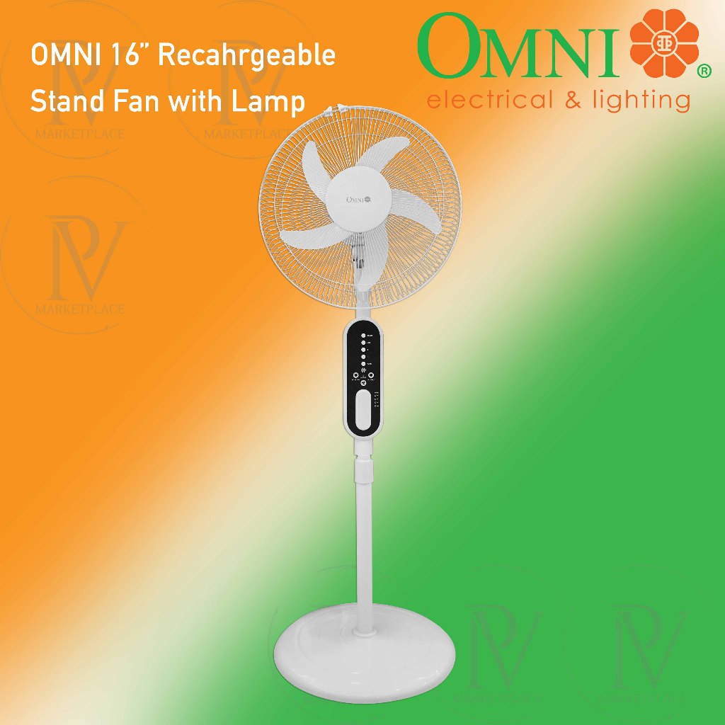 OMNI Rechargeable 16" Stand Fan with Lamp- RCDF-400 | Shopee Philippines
