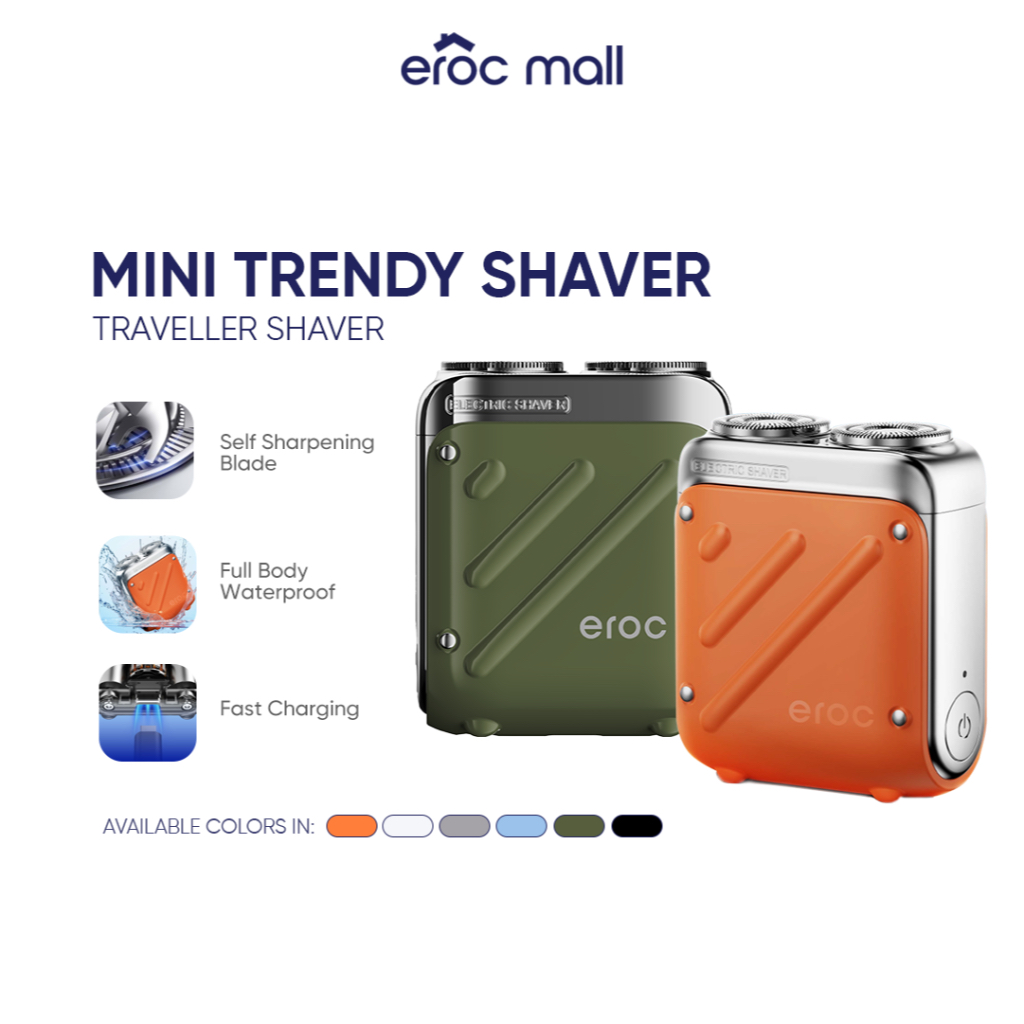 EROC Traveller Shaver Portable Mini Trendy Shaver White Color Fast ...