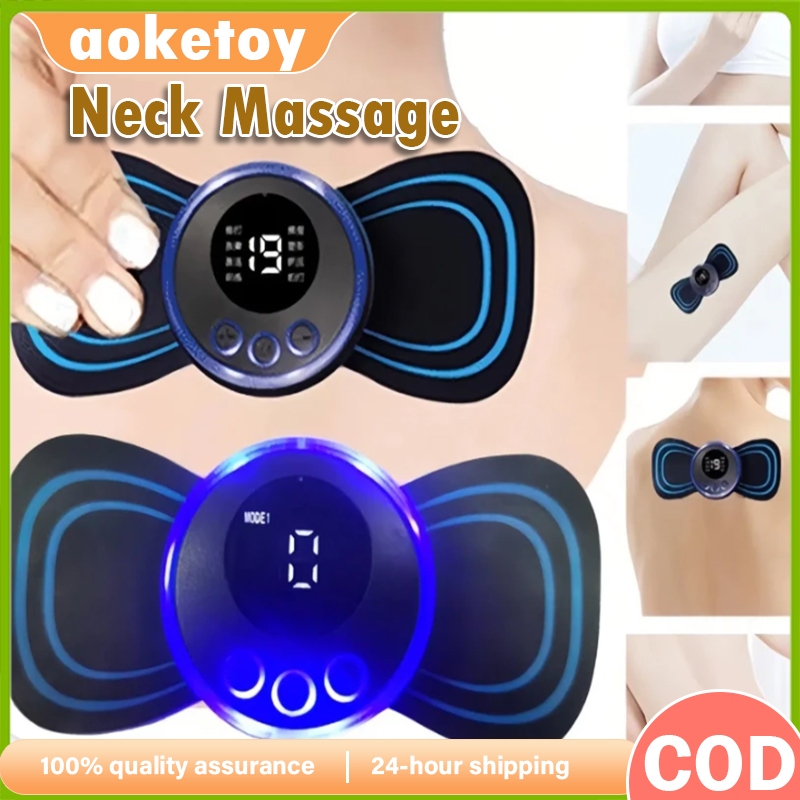8 Modes 19 Intensity Mini Rechargeable Portable Electric Pulse Neck ...