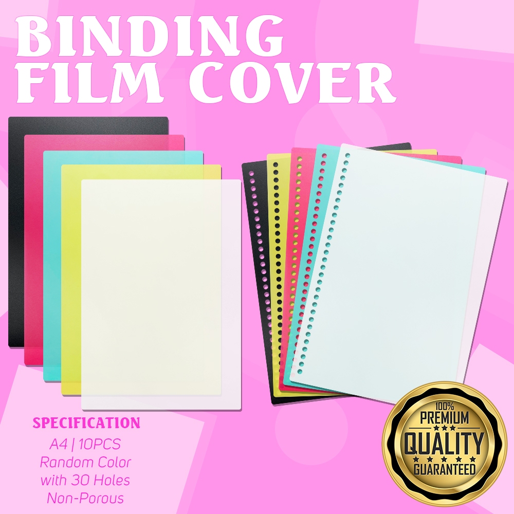 PP Binding Film Cover A4-30 Holes and NON Porous (10pcs Random Color ...