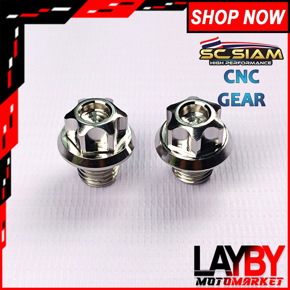SC SIAM CNC SIDE MIRROR BOLT CAP HONDA / YAMAHA ( SOLD AS SET ...