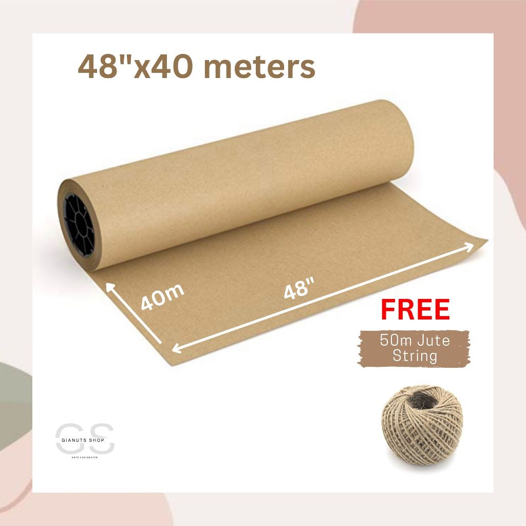 Kraft Paper Brown Paper Roll Counter Roll Continous Gift Wrapping Paper ...