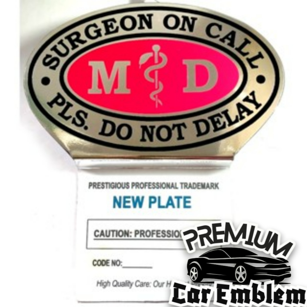 MD SURGEON ON CALL CAR EMBLEM Silver Background | Shopee Philippines