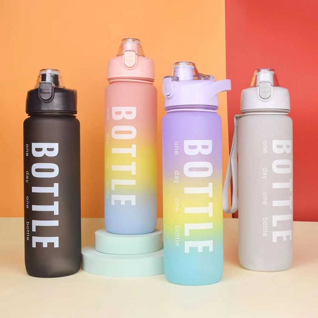 1000ML water bottle 1L Oneday Motivational Sports Water Bottle Tumbler ...