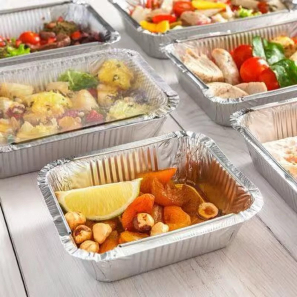 10pcs Small Aluminum Food Container with plastic Lid Cover for Lasagna ...