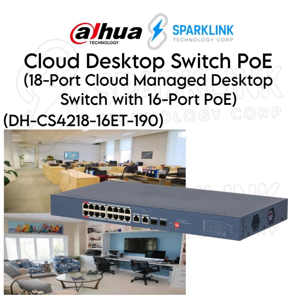 Dahua DH-CS4218-16ET-190 18-Port Cloud Managed Desktop Gigabit Switch ...