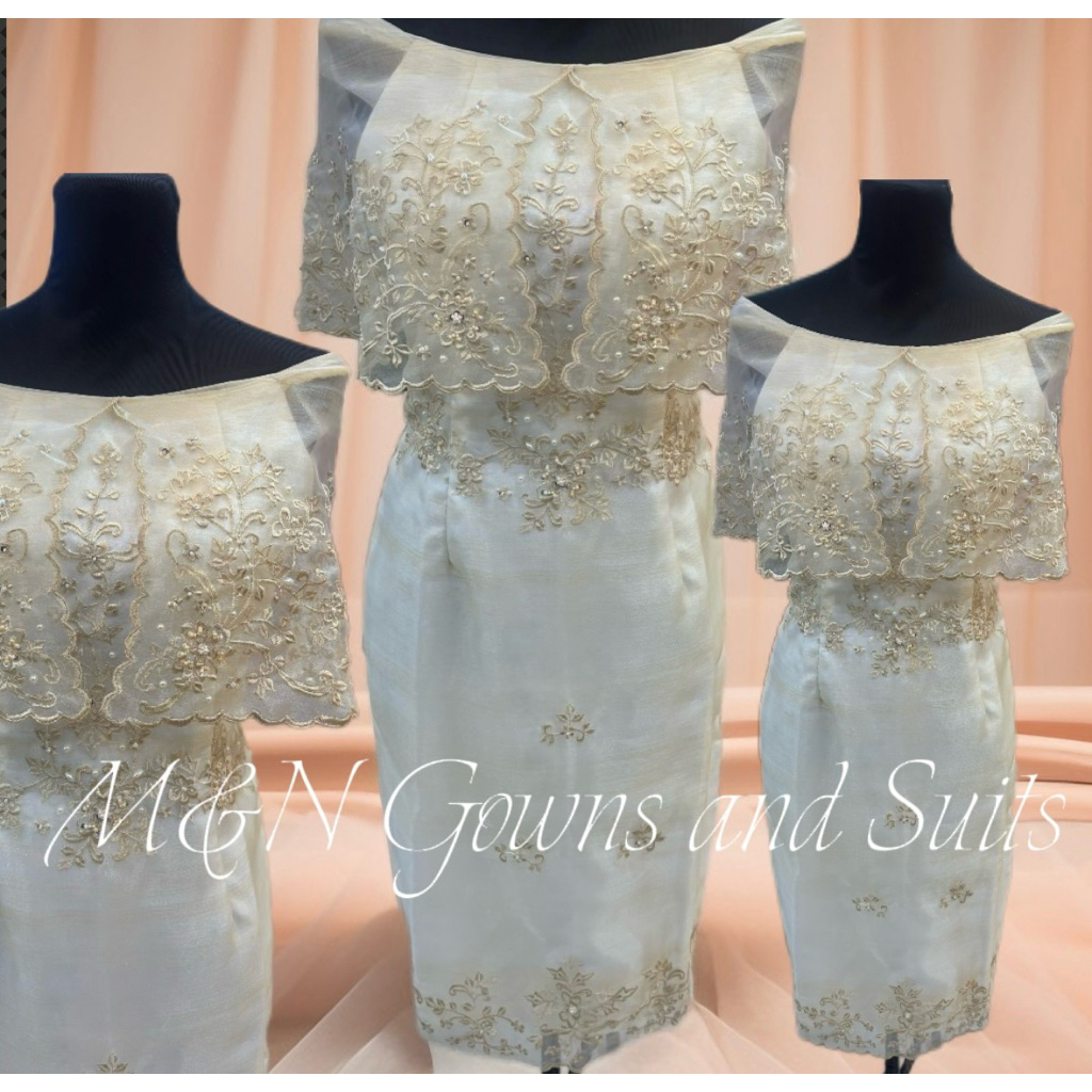 Midi Filipiniana Dress/ Filipiniana Gown/ Mother Dress/ Ninang Gown ...
