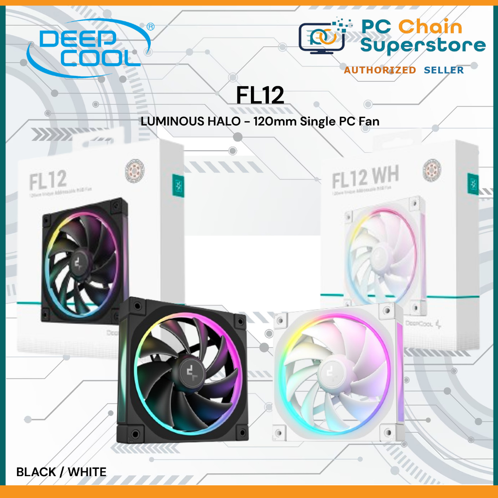 Deepcool FL12 120mm Addressable RGB Fluid Dynamic Bearing PC Fan ...