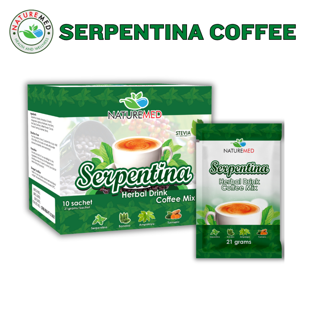 1 Box NatureMed SERPENTINA Herbal Coffee (Low Sugar - Anti-Diabetes 21g ...