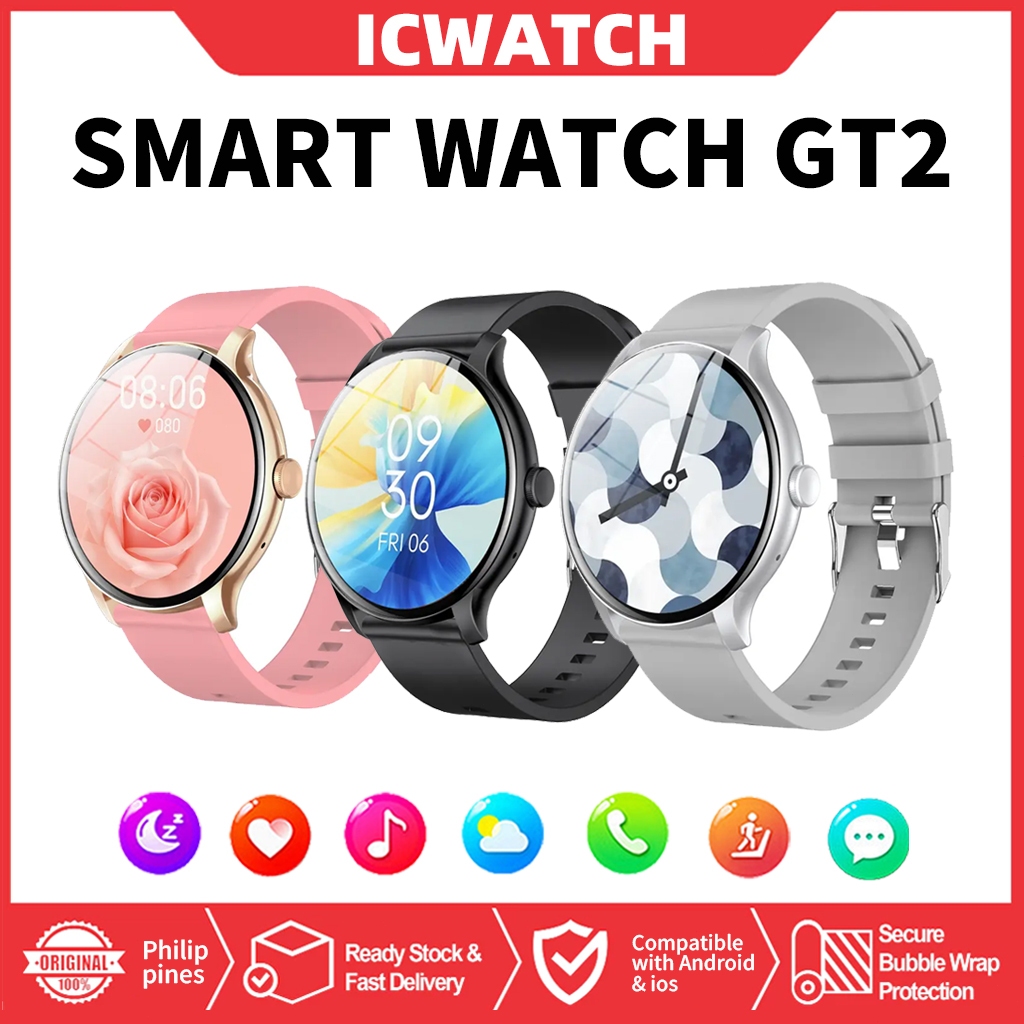 GT2 Round SmartWatch with Bluetooth Call For Android IOS Phone Zinc ...