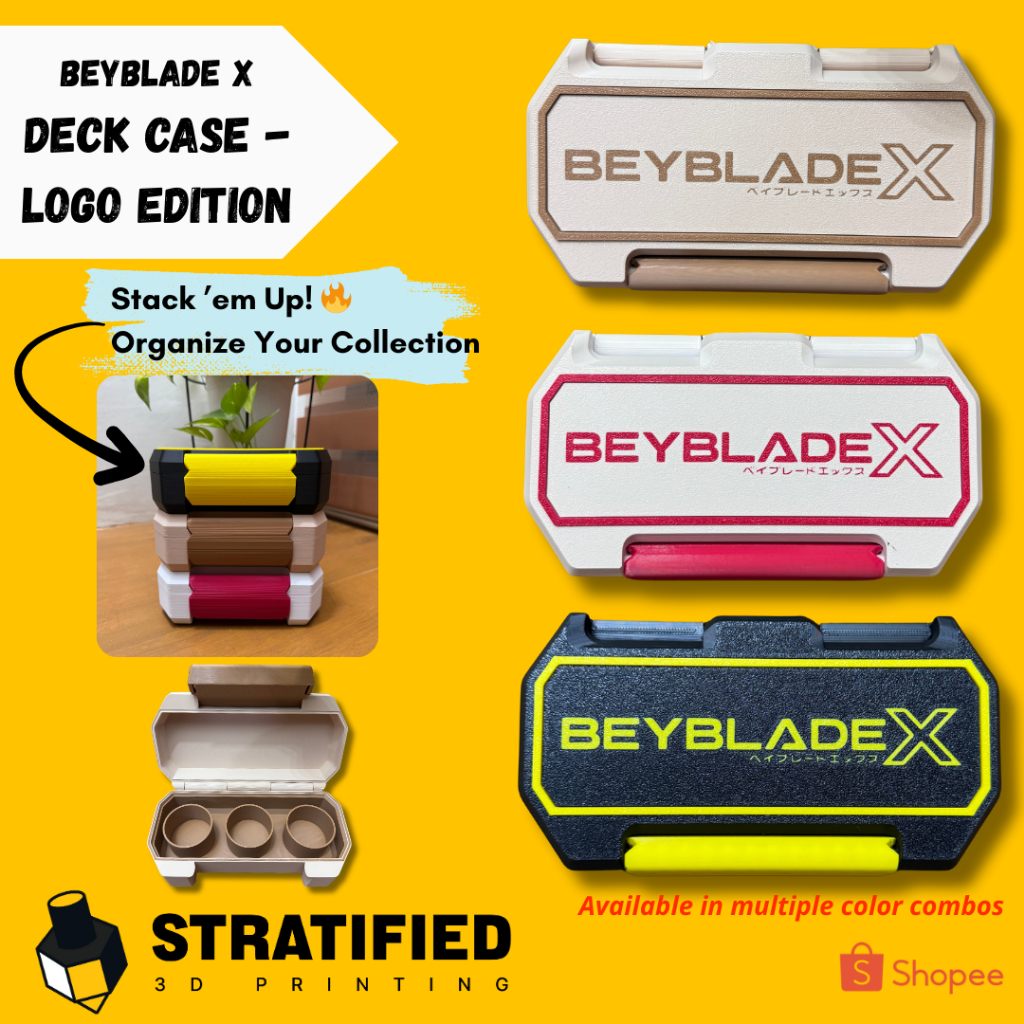 Beyblade X Deck Case – Logo Edition | Stackable 3D Printed Storage Box ...