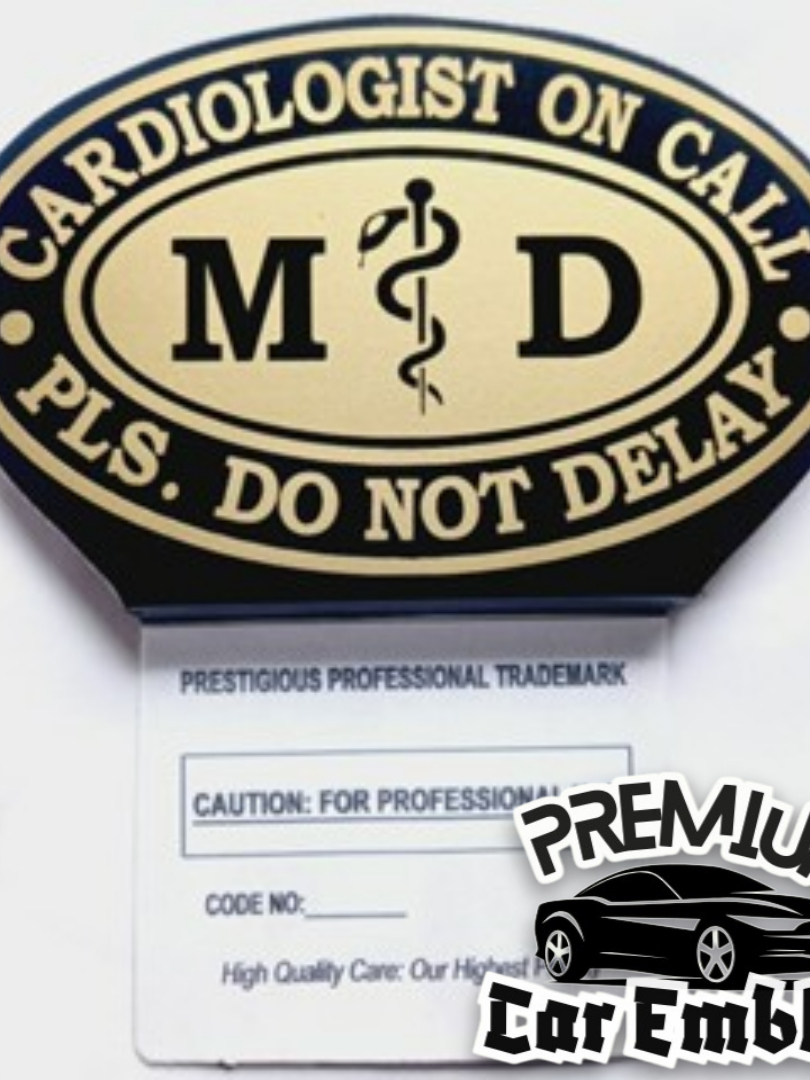 MD CARDIOLOGIST ON CALL CAR EMBLEM Black Background | Shopee Philippines